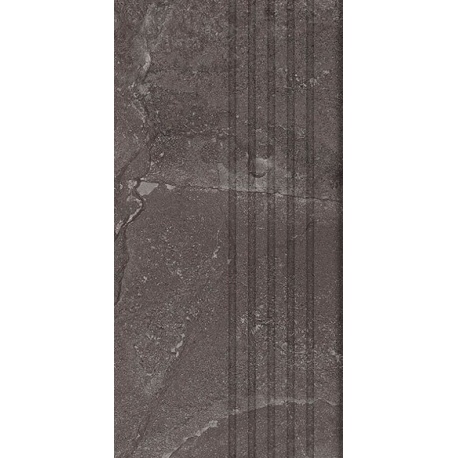 Tubadzin Grand Cave Graphite schodnica matná 29,6 x 59,8 cm - Medusaker
